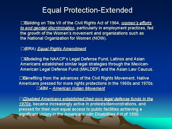 The Legal Basis of Civil Rights The Civil