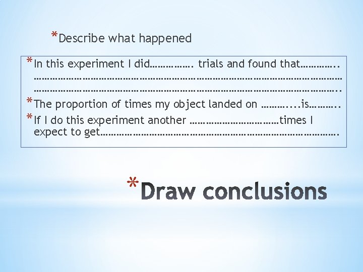 1 define the problem 4 draw conclusions 2