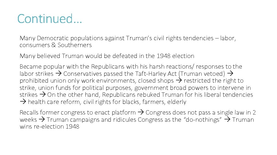 Postwar Period 1945 2001 Truman the Beginning of