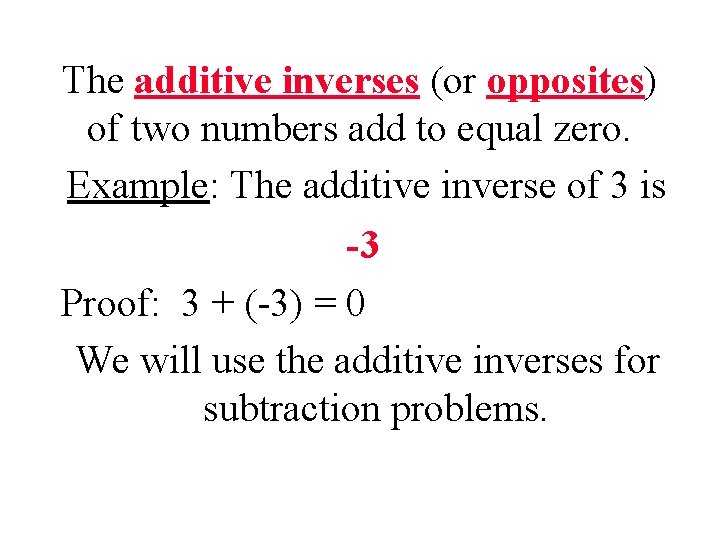 Positive and Negative Numbers The Number Line 5
