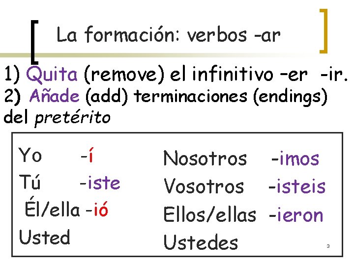 El Pretrito de los verbos ER IR 1