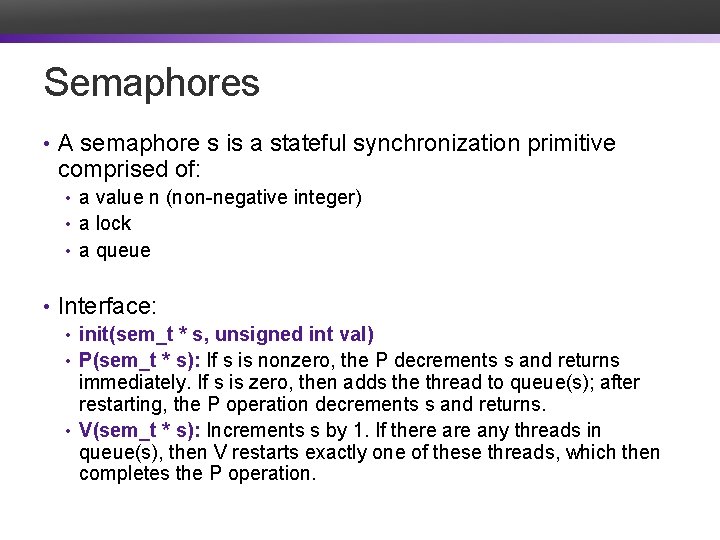 Lecture 22 Semaphores and Conditional Variables CS 105
