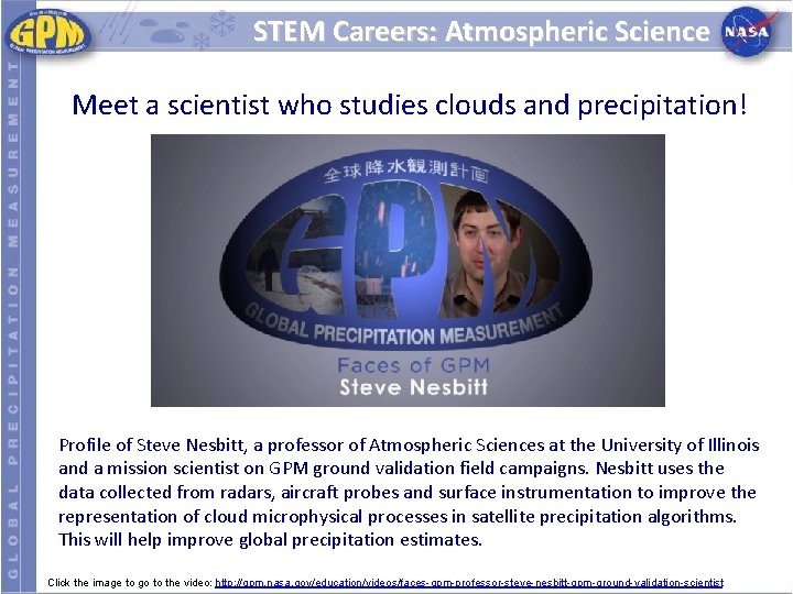 Exploring STEM Careers Global Precipitation Measurement Mission Developed