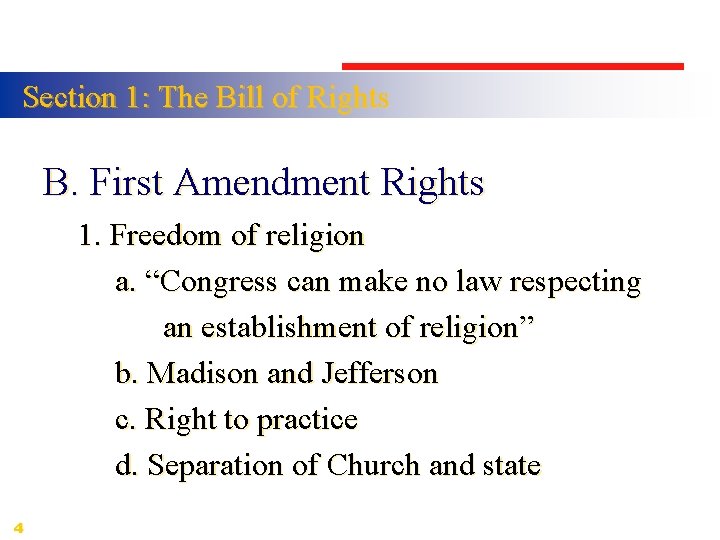 Chapter 4 Rights and Responsibilities Section 1 The