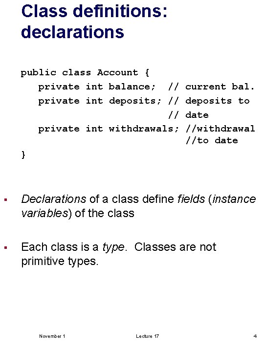 Previous Lecture Iterationthe for loop nesting String objects