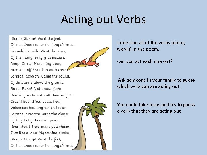 Year 1 Summer Learning Poetry Learning Objectives Continue