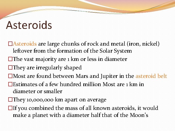 Ch 9 Vagabonds of the Solar System Definition