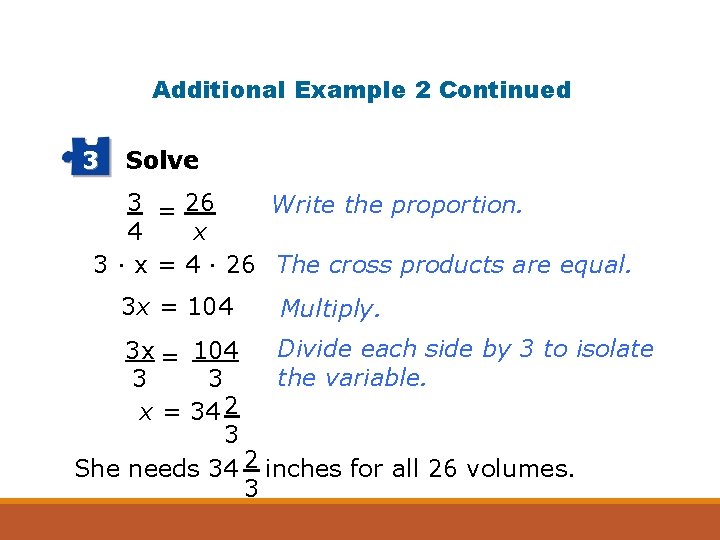 Learn to solve proportions by cross multiplying Insert