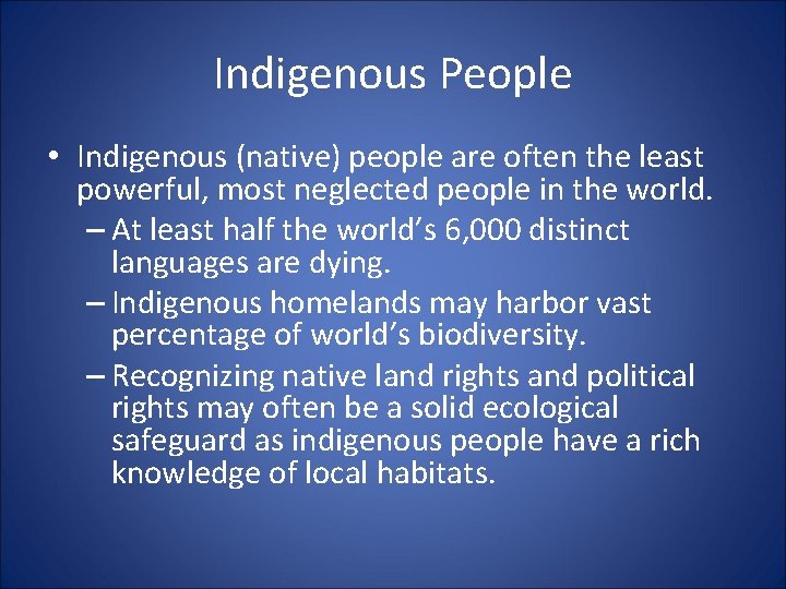 Lecture 3 Sustainability Indigenous People Indigenous native people