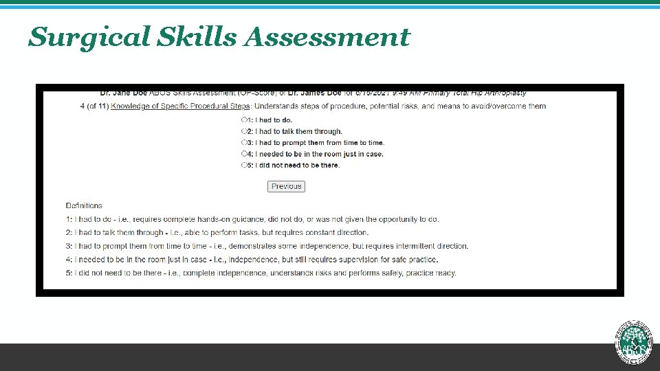 ABOS Knowledge Skills and Behavior Program ABOS KSB