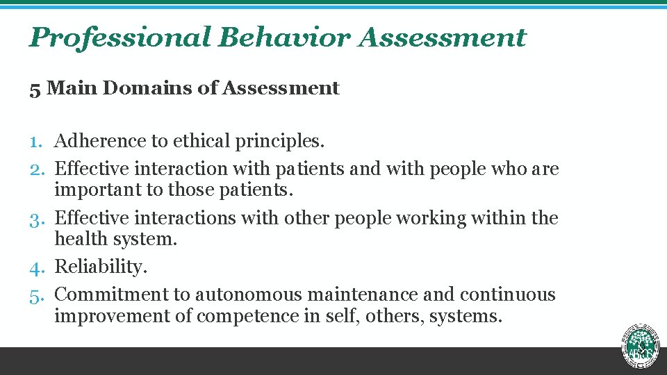 ABOS Knowledge Skills and Behavior Program ABOS KSB