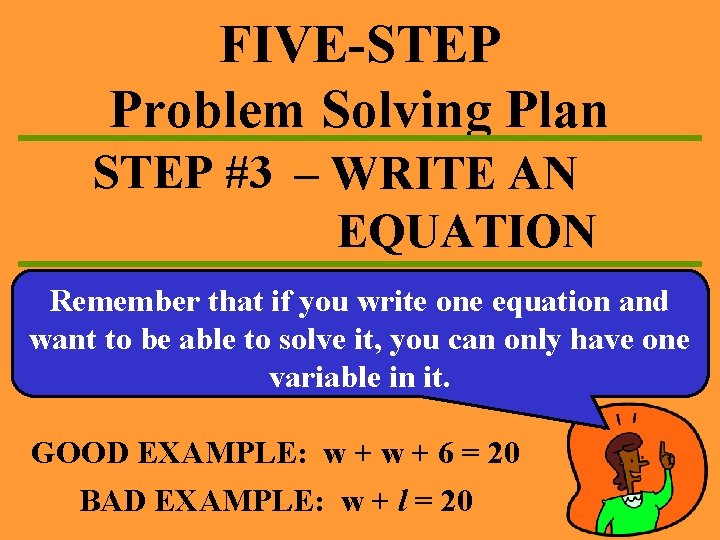ALGEBRA I Unit 1 Section 2 Translating Problems