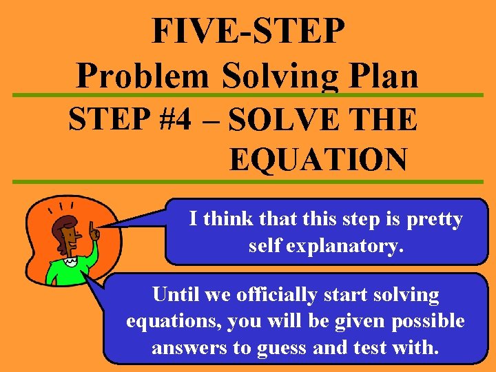 ALGEBRA I Unit 1 Section 2 Translating Problems