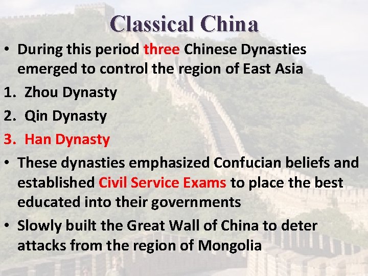 The Classical Civilizations 600 BCE 600 CE Overview