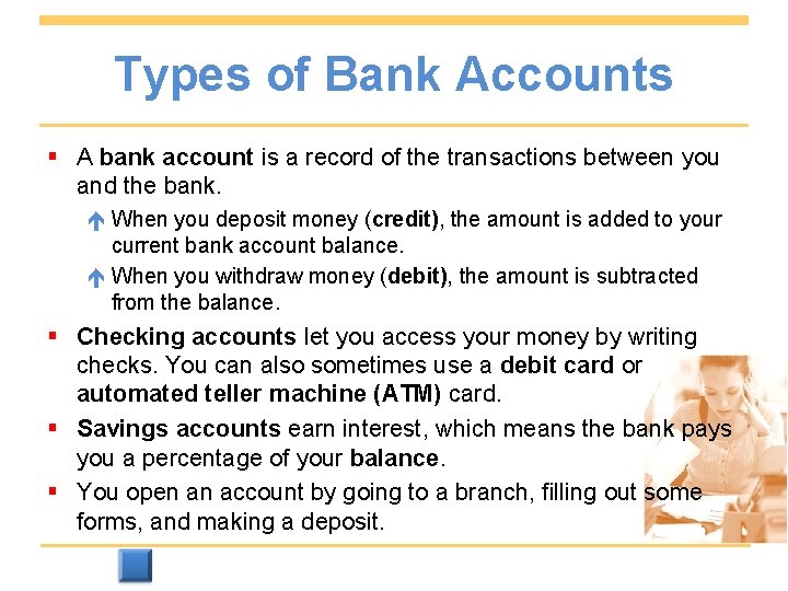 Choosing a Bank and a Bank Account A