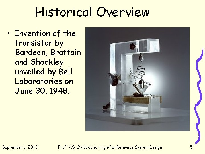 HighPerformance System Design Prof Vojin G Oklobdzija September