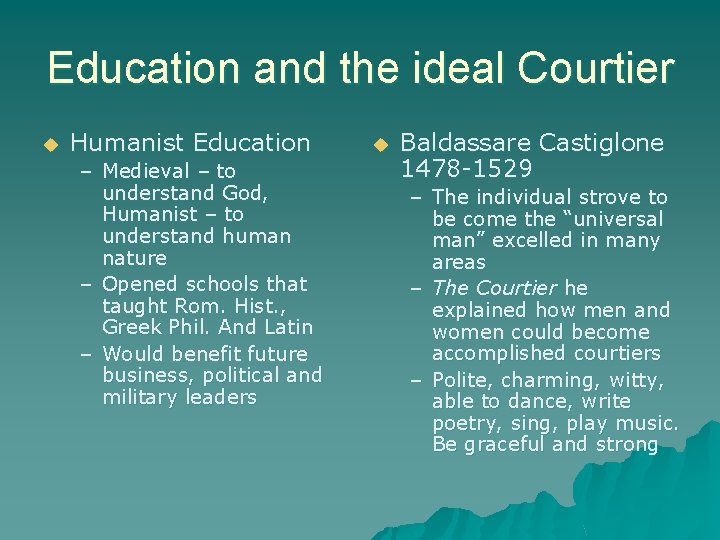 Characteristics of Italian City States u Urban Centers