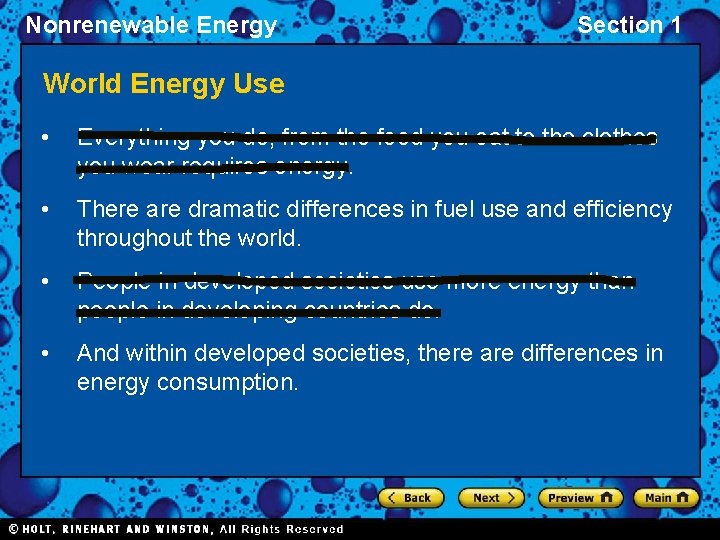 Nonrenewable Energy Bellringer Section 1 Nonrenewable Energy Section