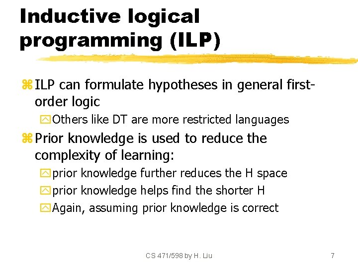 Knowledge in Learning Chapter 21 CS 471598 by Knowledge in Learning Chapter 21 CS 471598 by