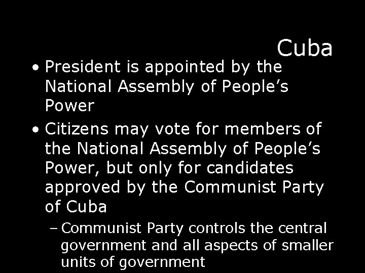 National Governments in Latin America Cuba Mexico Brazil