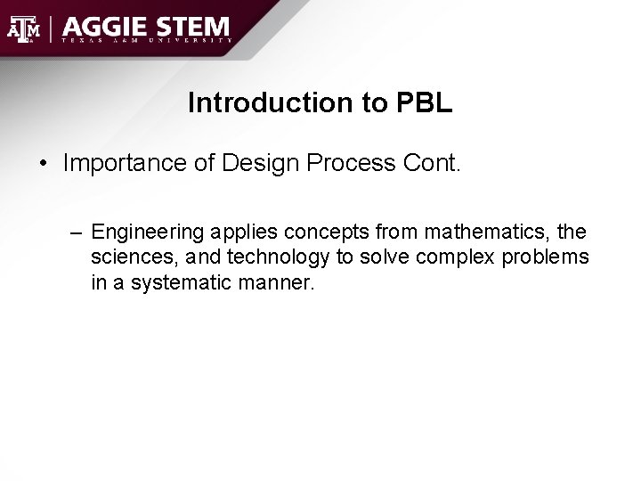 Introduction to Project Based Learning Mary M Robert