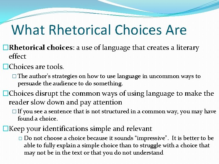 Week 4 Preparing for BA 3 Identifying Rhetorical