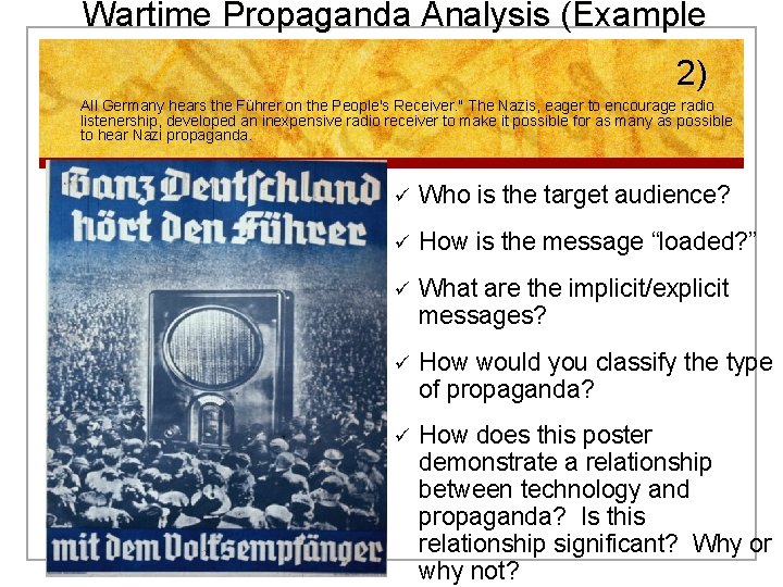 Classic wartime propaganda Initial Task Grab laptop log