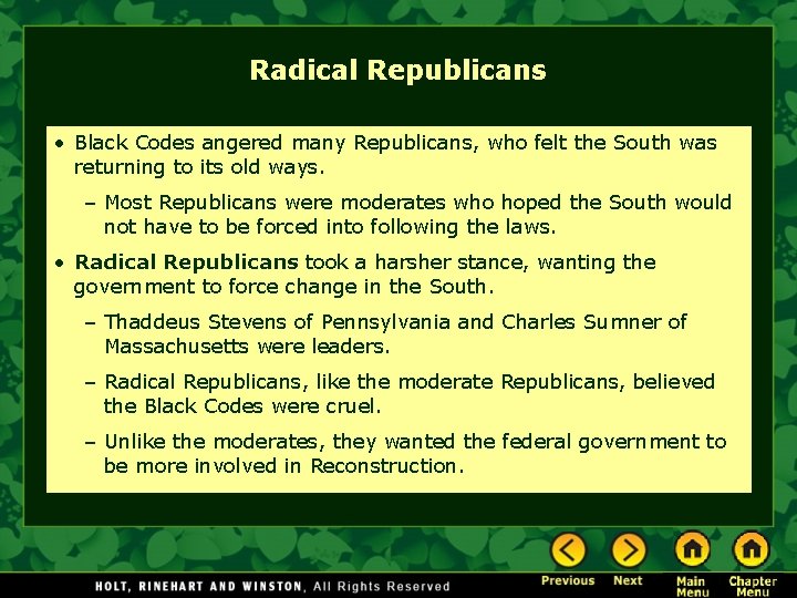 Reconstruction Section Notes Rebuilding the South The Fight