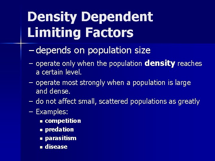 Populations Biology Ecology with Mrs O AP Biology