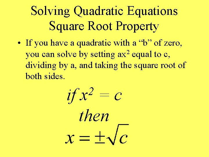 Bell Ringer 11 22 19 Solving Quadratic Equations