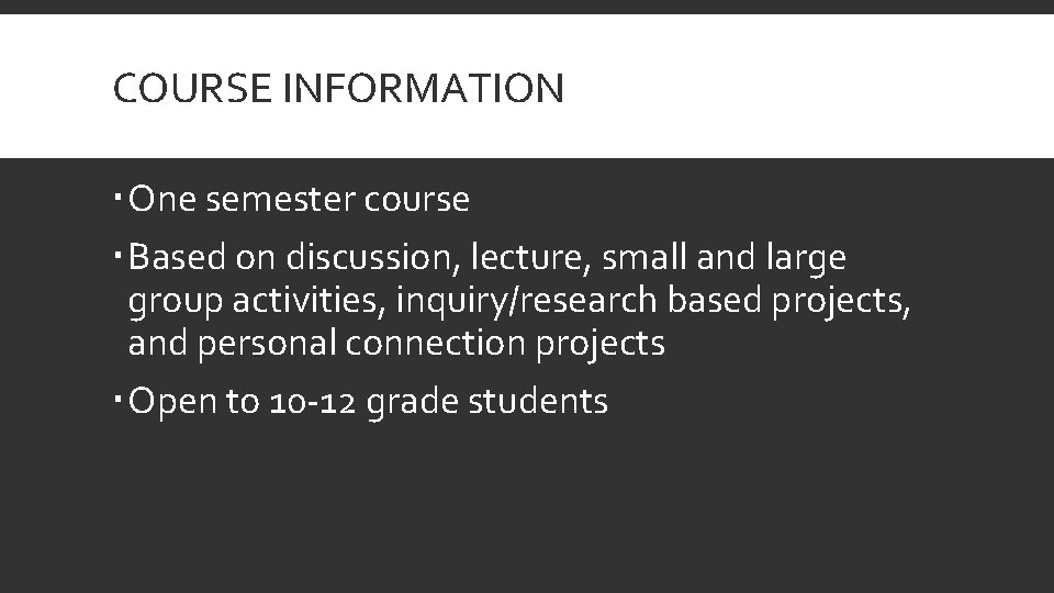 WOMENS HISTORY COURSE Reasoning Objectives and Overview Developed
