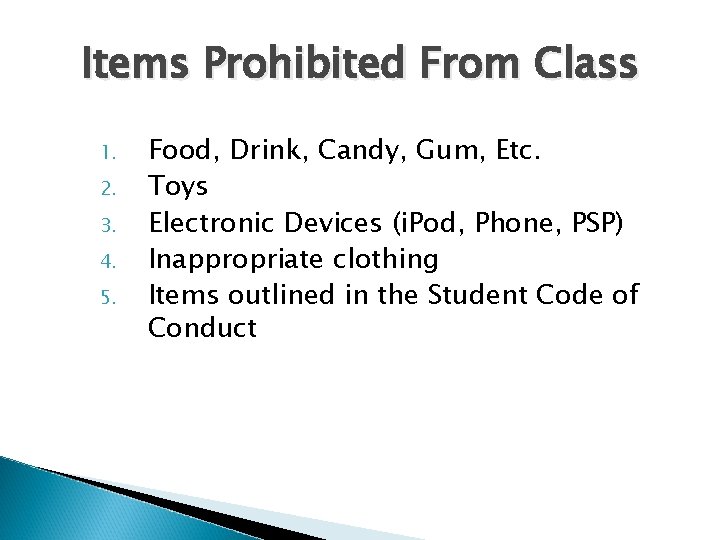 Procedures Before Class Begins 1 2 3 4