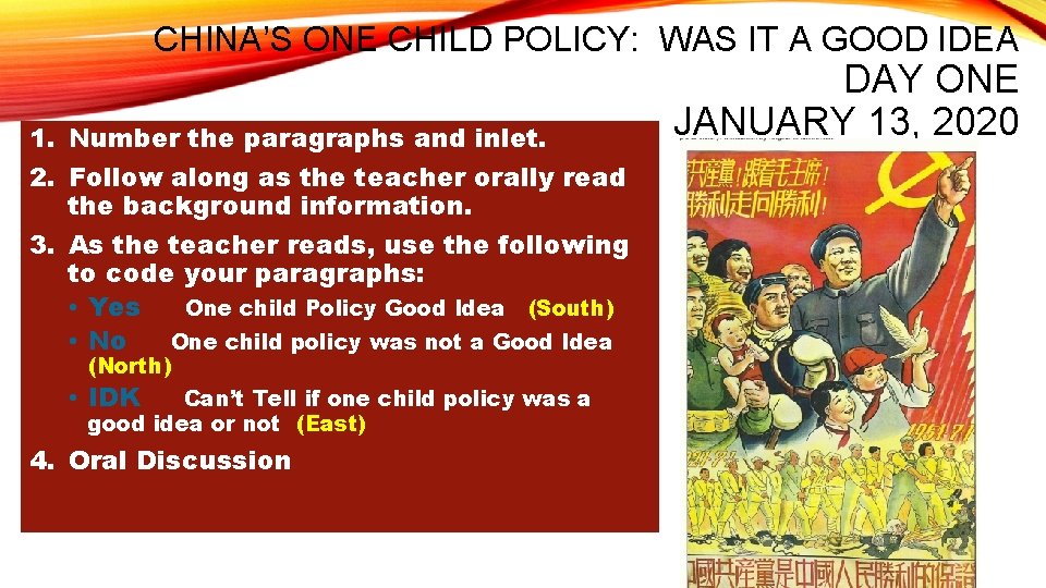 DOCUMENT BASED QUESTION CHINAS ONE CHILD POLICY WAS
