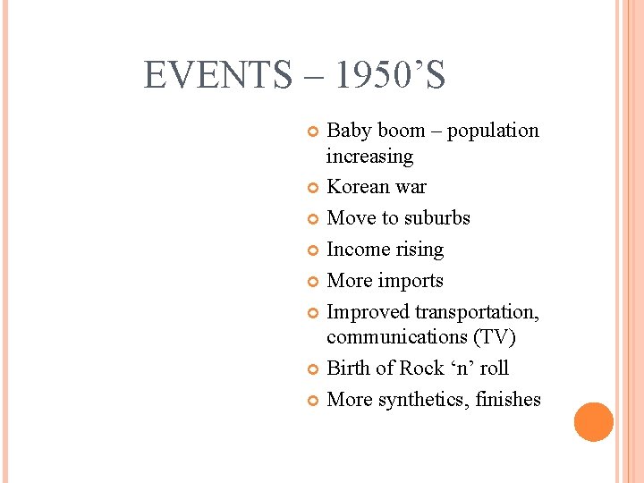 100 YEARS OF FASHION A very Brief History