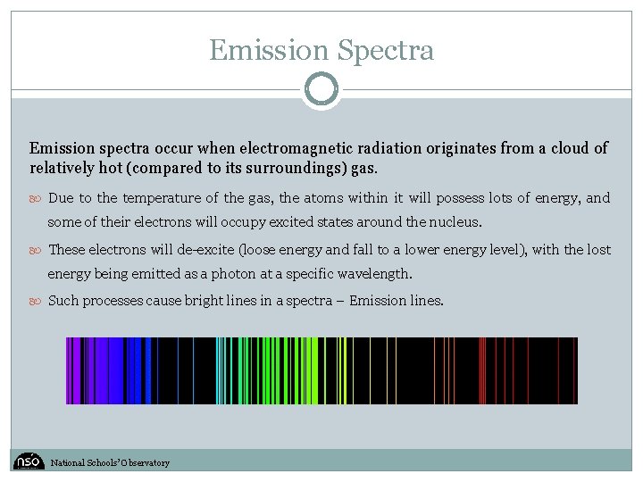 Stellar Spectroscopy National Schools Observatory Introduction ...