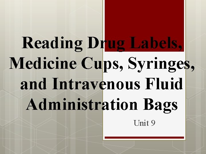 Chapter 9 Objectives v Name the parts of