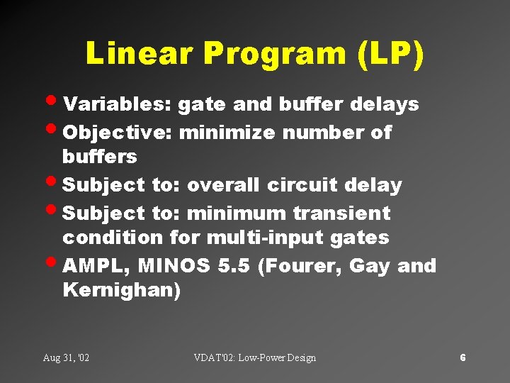 Minimum Dynamic Power Design of CMOS Circuits by