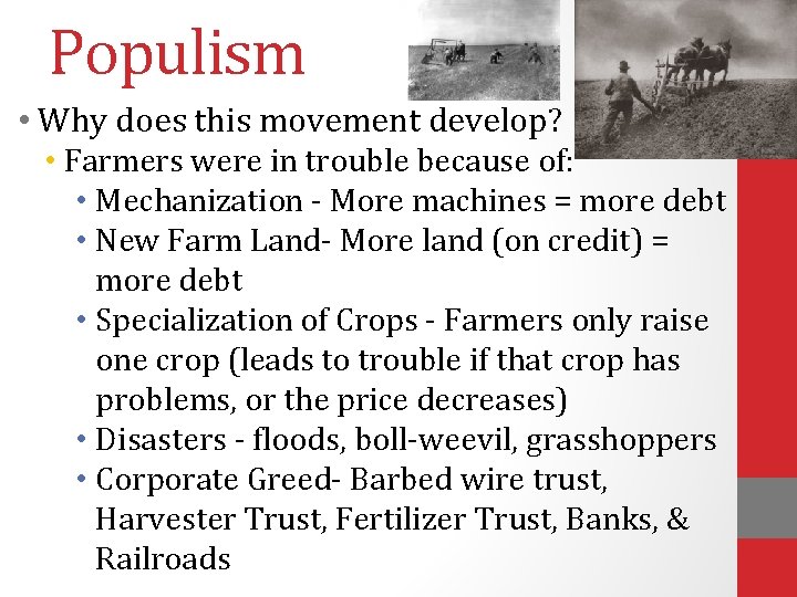 Populist Peoples Party SWBAT Examine the Populist Party