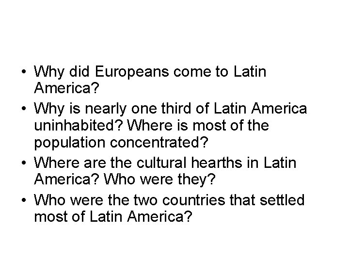 Unit 10 review vocabulary Colonization Natural barriers Secondary