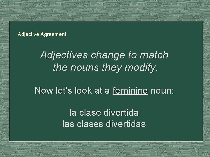 El verbo ser y los adjetivos Adjective Agreement