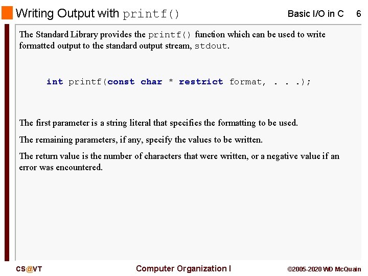 Streams Basic IO in C 1 C models