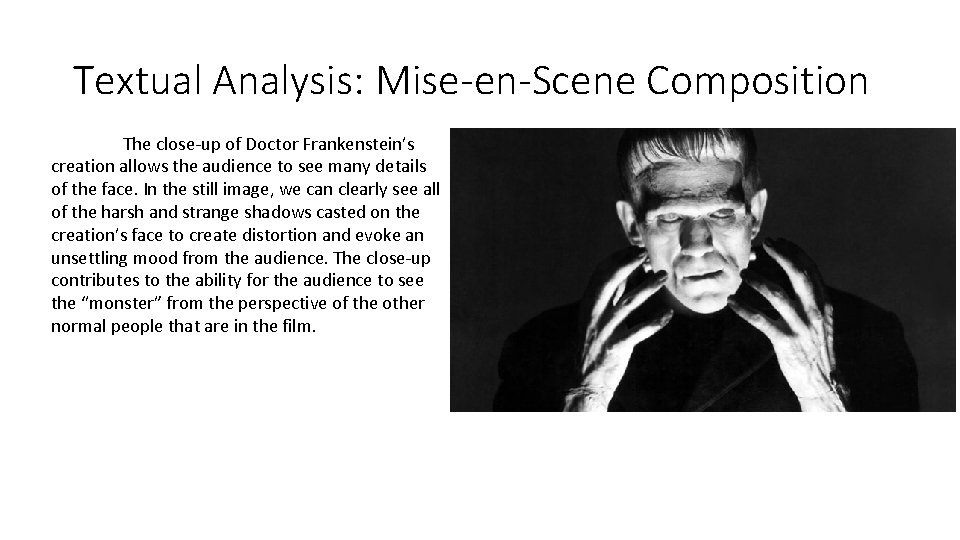 Frankenstein 1931 Textual Analysis Scaffolding Assignment by Corie