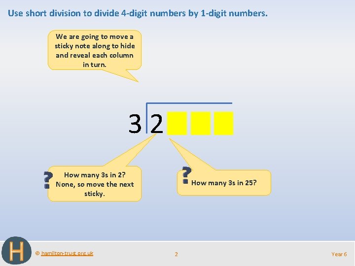 Use short division to divide 4 digit numbers