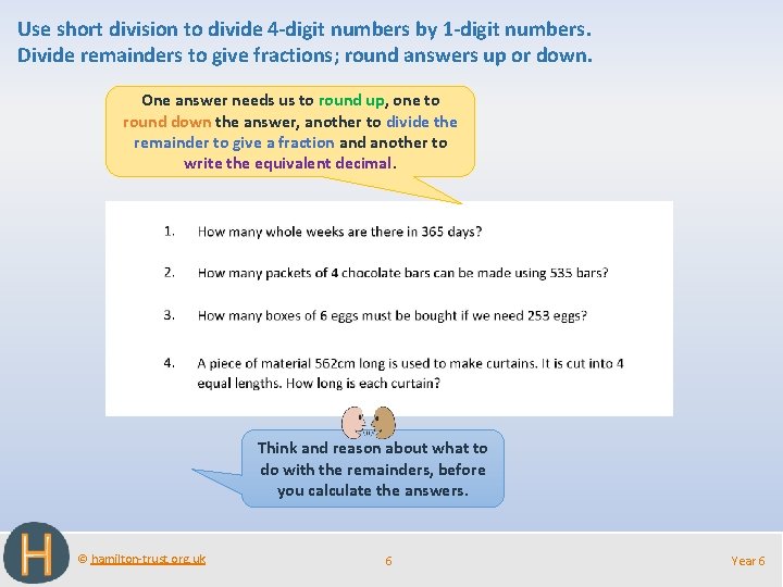 Use short division to divide 4 digit numbers