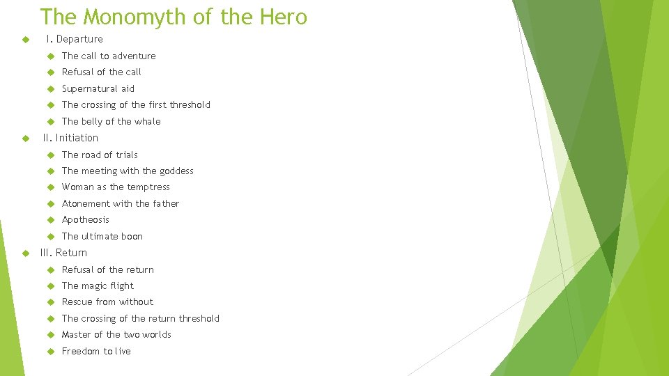 The Heros Journey Adapted from Joseph Campbells The