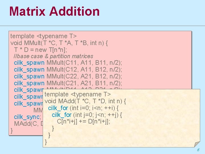 CS 240 A Linear Algebra in Shared Memory