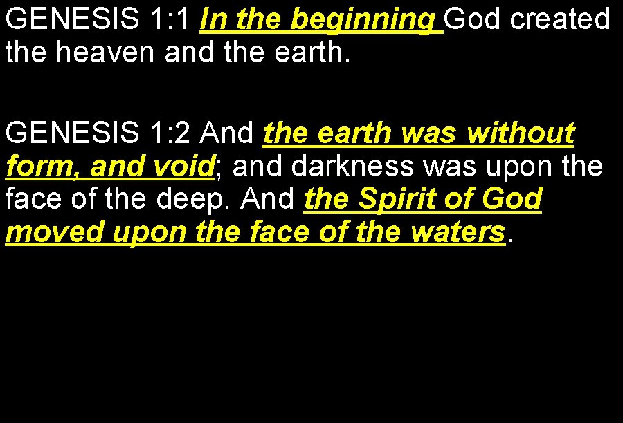 Intelligent Life Part 1 Our Beginning GENESIS 1