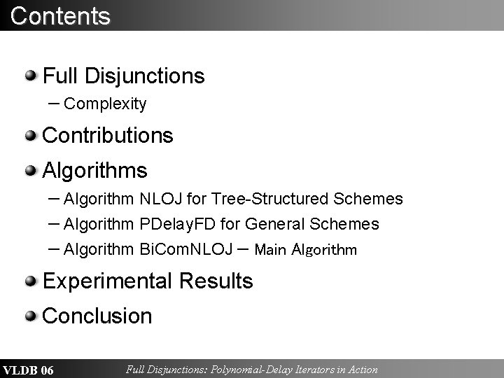 VLDB 2006 Seoul Korea Full Disjunctions PolynomialDelay Iterators