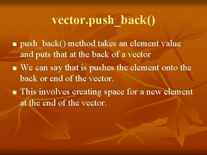 std Library of C Part 2 vector n