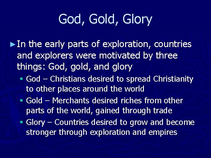 Exploration and Expansion Mr Whites World History Big